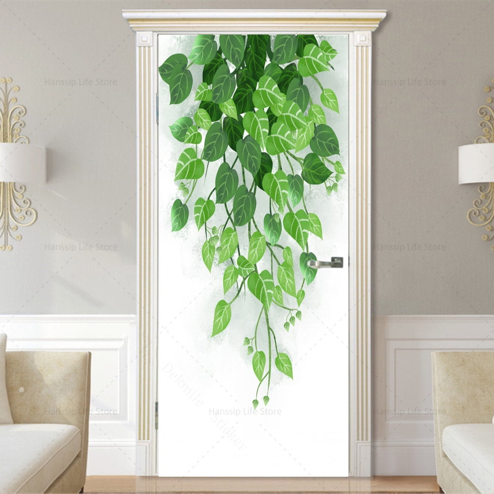 Light Luxury Door Stickers Simple Wind Quiet Atmosphere Wallpaper PVC ...