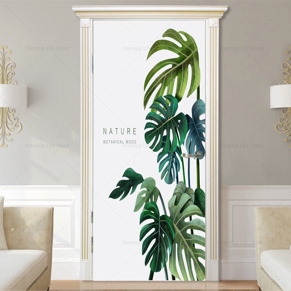 Light Luxury Door Stickers Simple Wind Quiet Atmosphere Wallpaper PVC ...