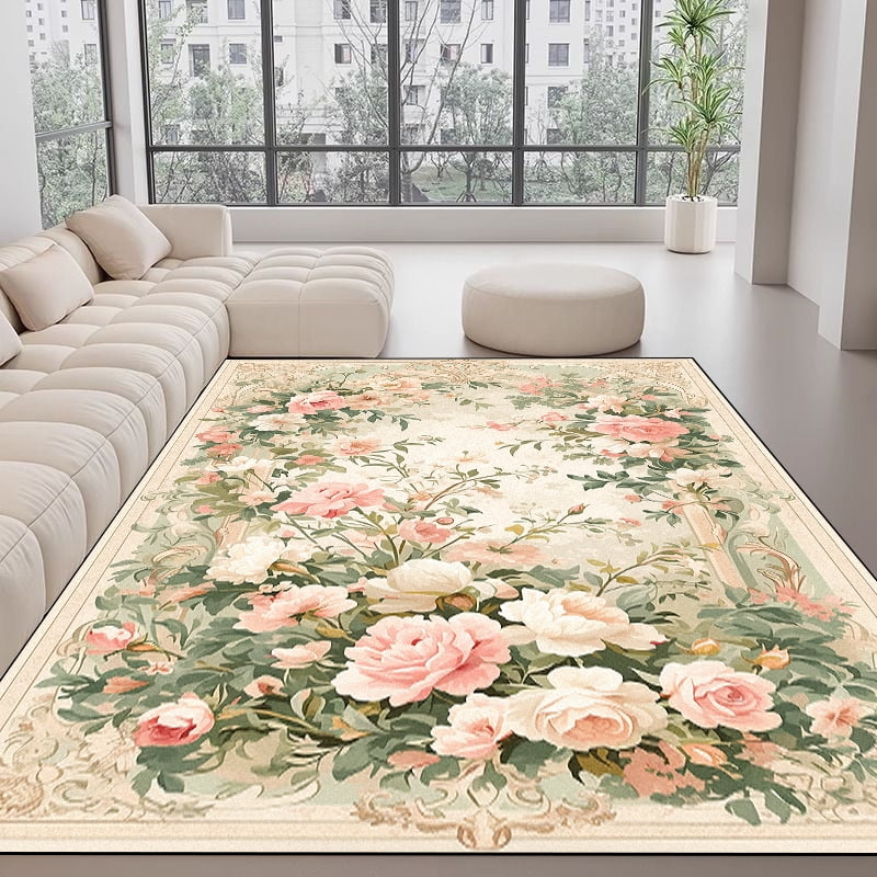 Light Luxury European Style Carpets Living Room ration Flower Carpet ...