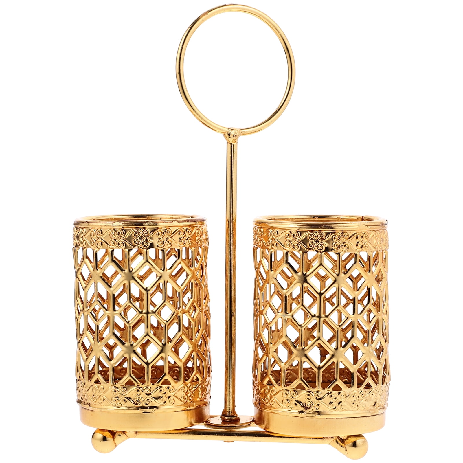 Light Luxury Gold-plated Iron Hollow Rotatable Home Multi-tube Knife ...