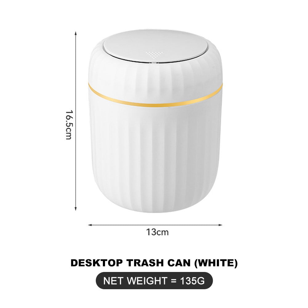 Light Luxury Mini Wastebasket Trash Can with Press Lid for Bathroom ...
