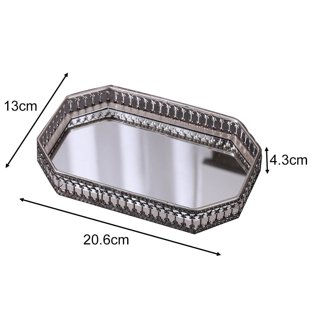 Light Luxury Mirror Metal Tray Cafe Restaurant Home Storage Tray ...