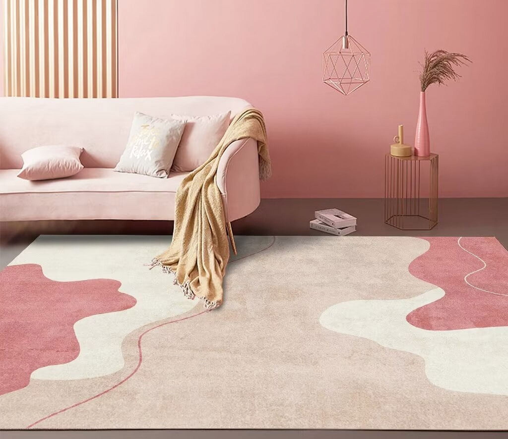 Light Luxury Pink Carpets Modern Living Room ration Carpet Simple ...