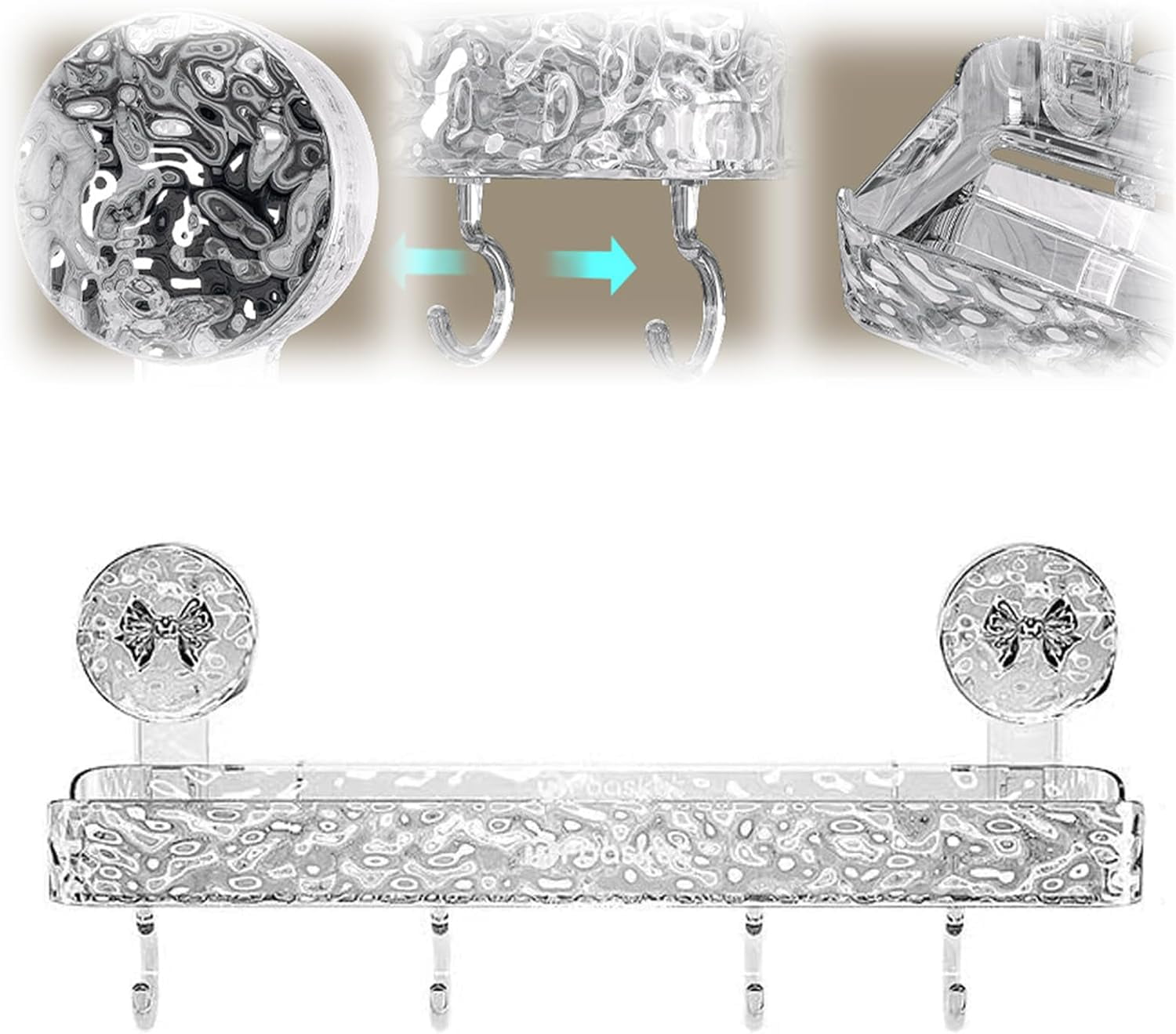 Light Luxury Style Punch-Free Storage Rack,Shower Caddy Suction Cup ...