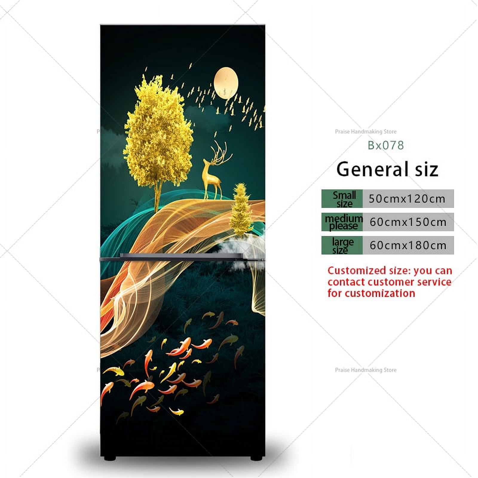 Light Luxury Style Simple Refrigerator Door Sticker PVC Kitchen ...