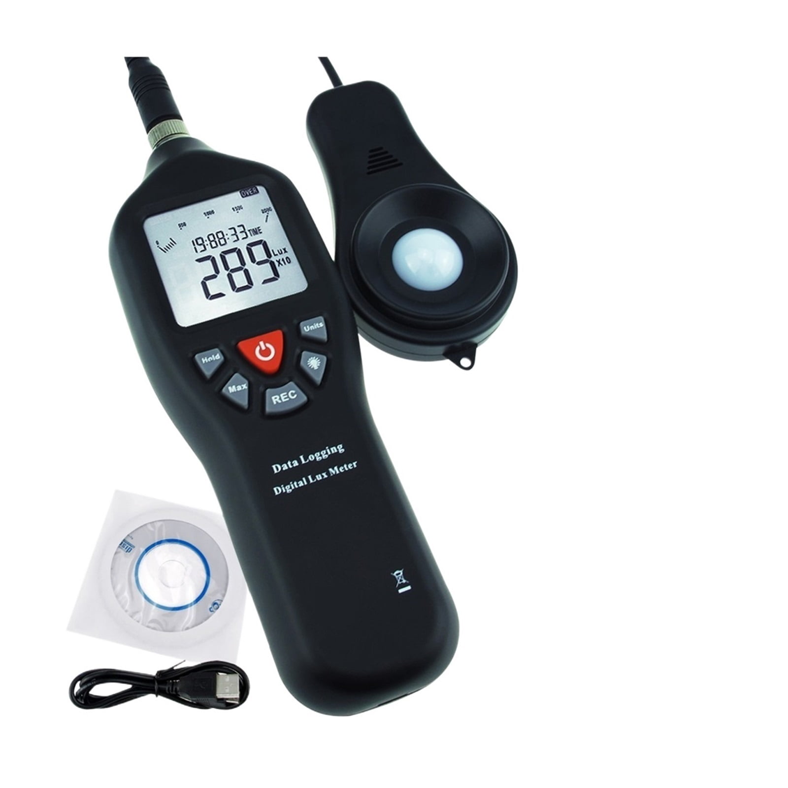 Light Meter Luxometer 0-200000 Photometer With Data Logging Function ...