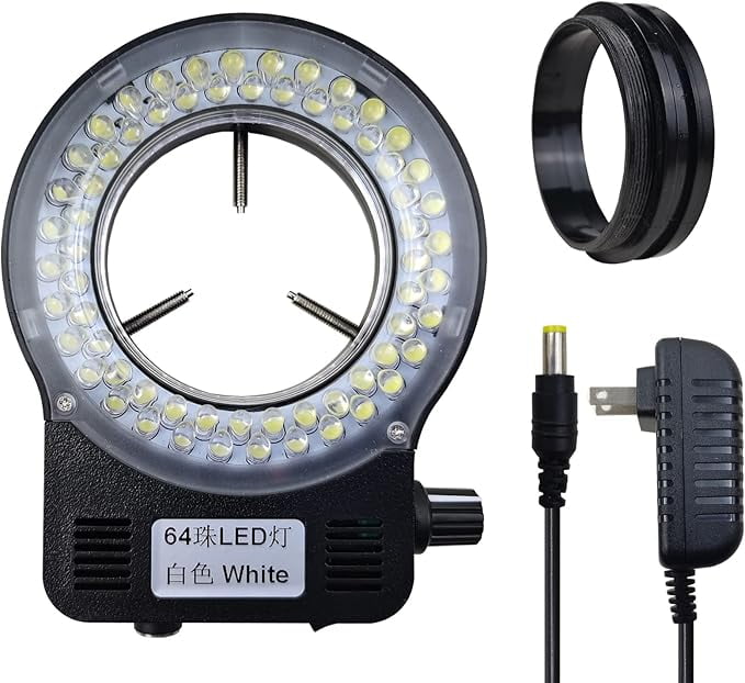 Light Microscope LED Ring Illuminator, Adjustable 64 LEDs Ring Light ...