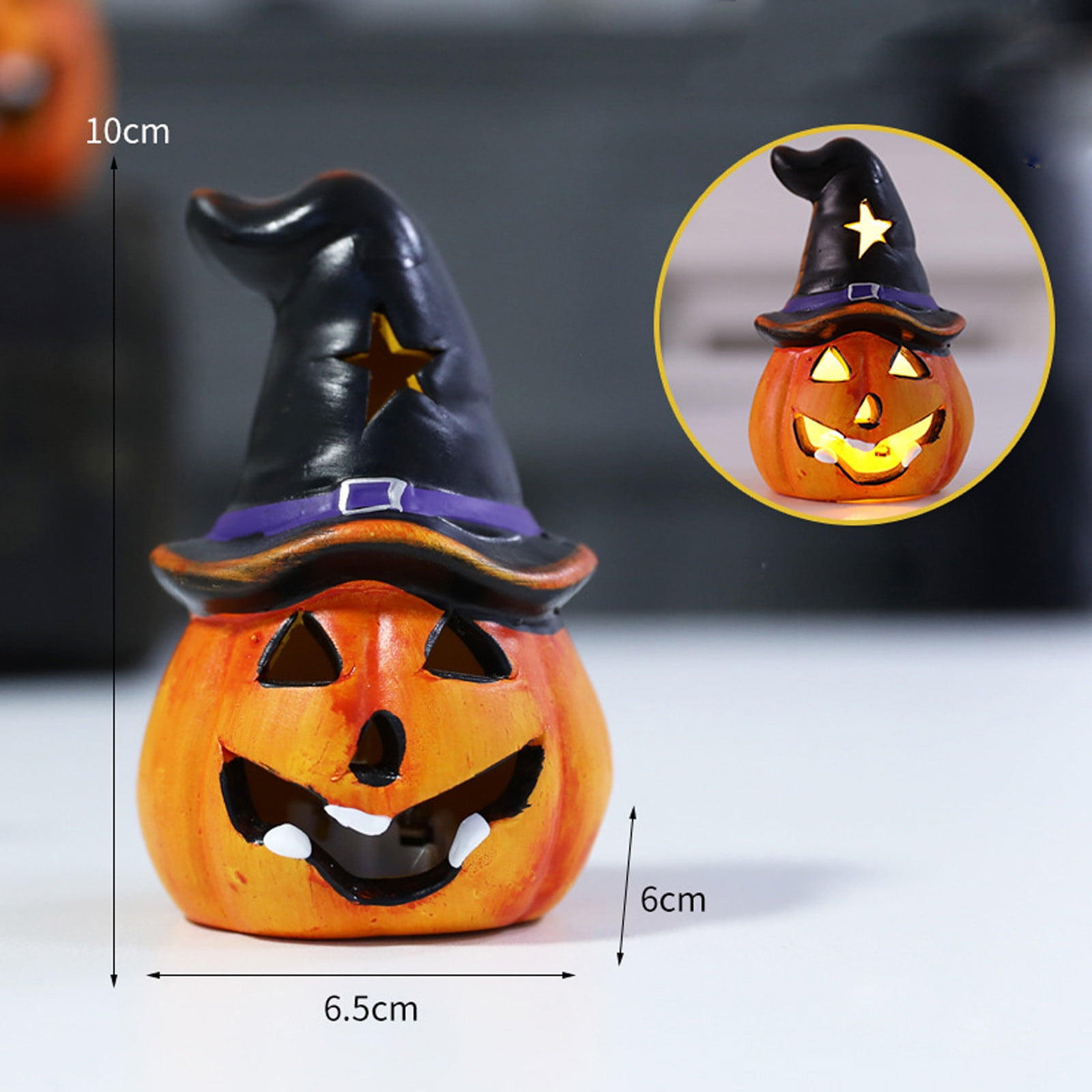Light up Mini Jack O Lantern Halloween Pumpkin Lantern 4 Inch Pumpkins ...