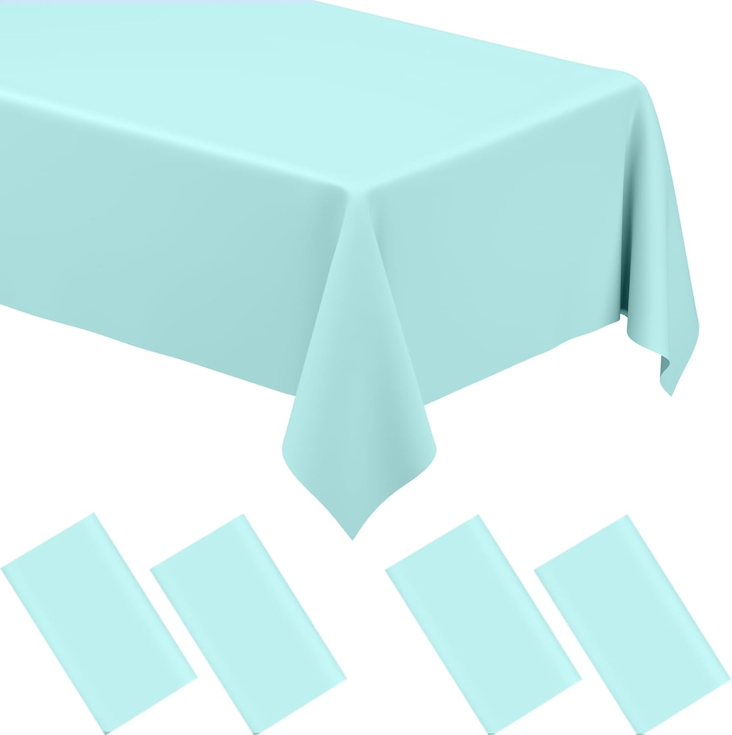 Light Mint Tablecloths 4 Pack Disposable Table Covers 54" x 108" Pastel ...