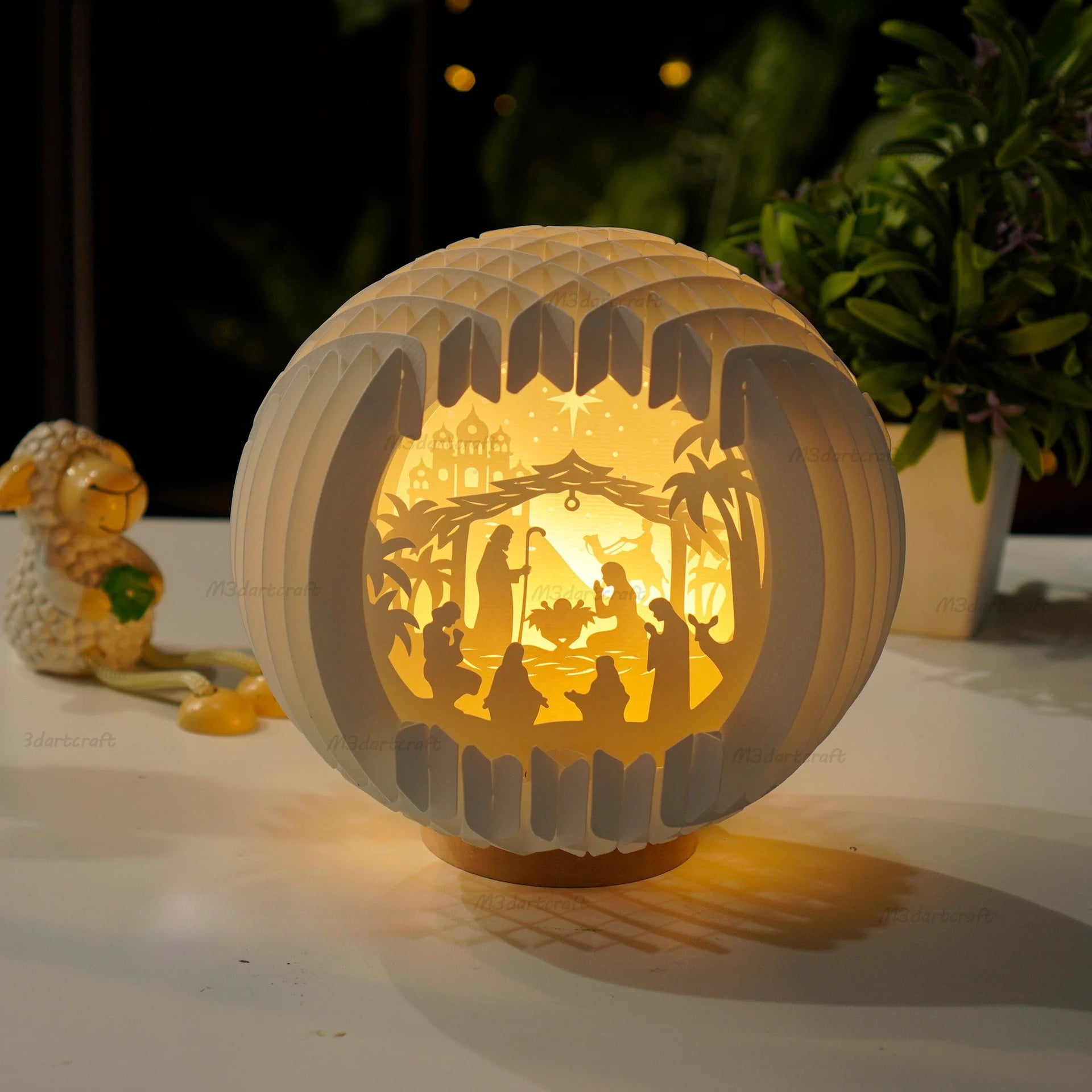 Light Up Nativity Scene Indoor with LED Light for Tabletop, Paper ...