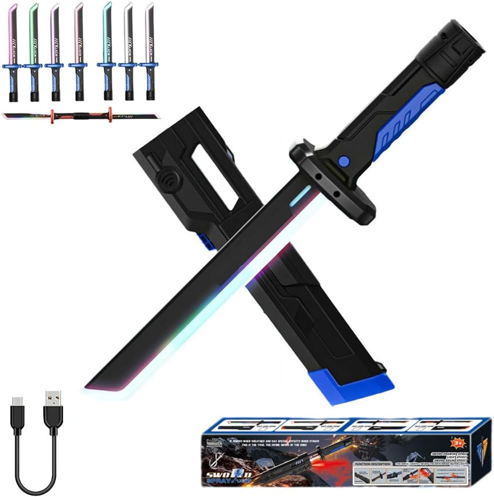 Light Up Neon Sword,17.3 Inch Spark Blade Swords with Multicolor LED ...