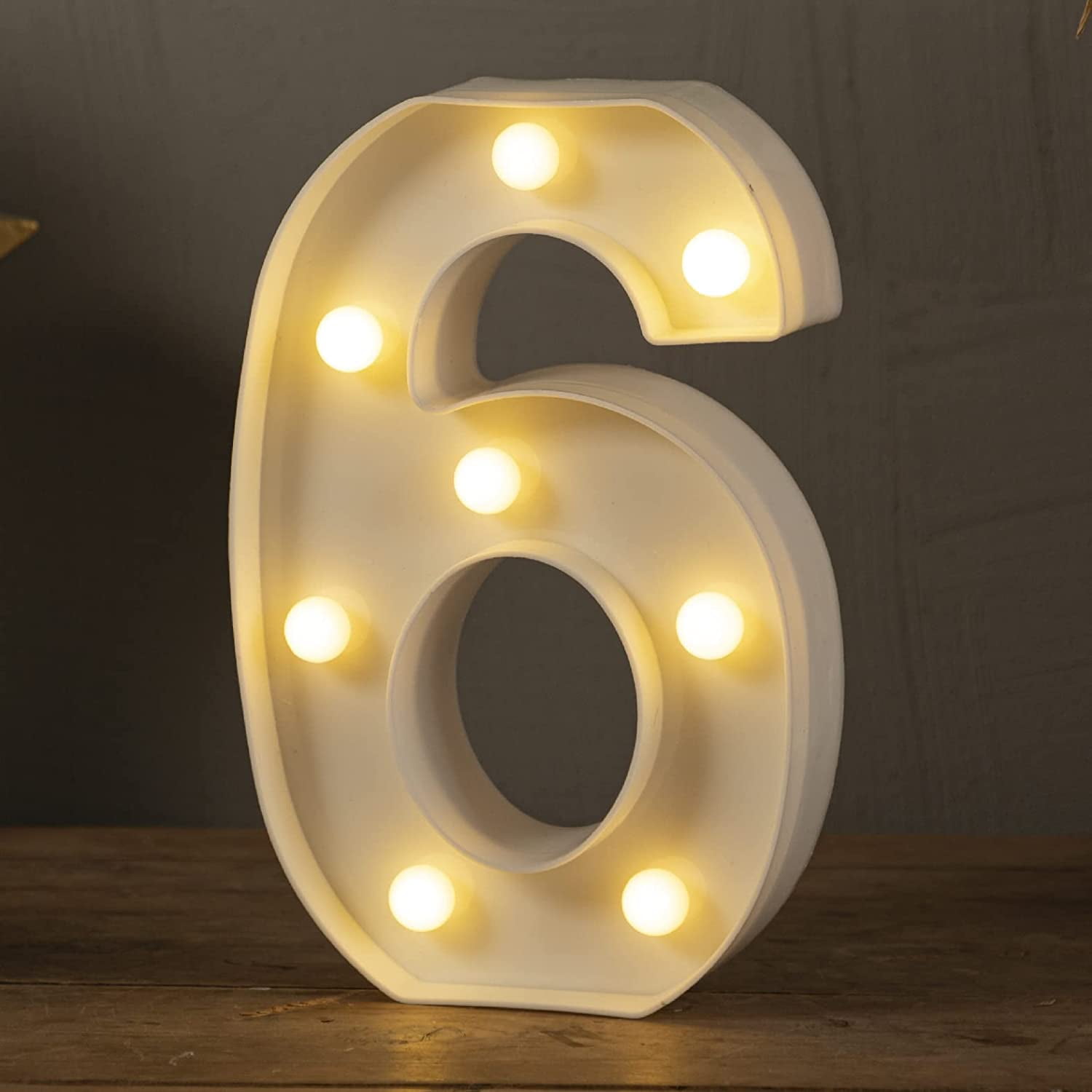 Light Up Numbers-6, LED Marquee Number Lights Sign 26 Alphabet and 10 ...