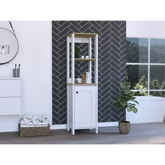 Light Oak Single Door Linen Cabinet | Perfect for Storing Linens in ...