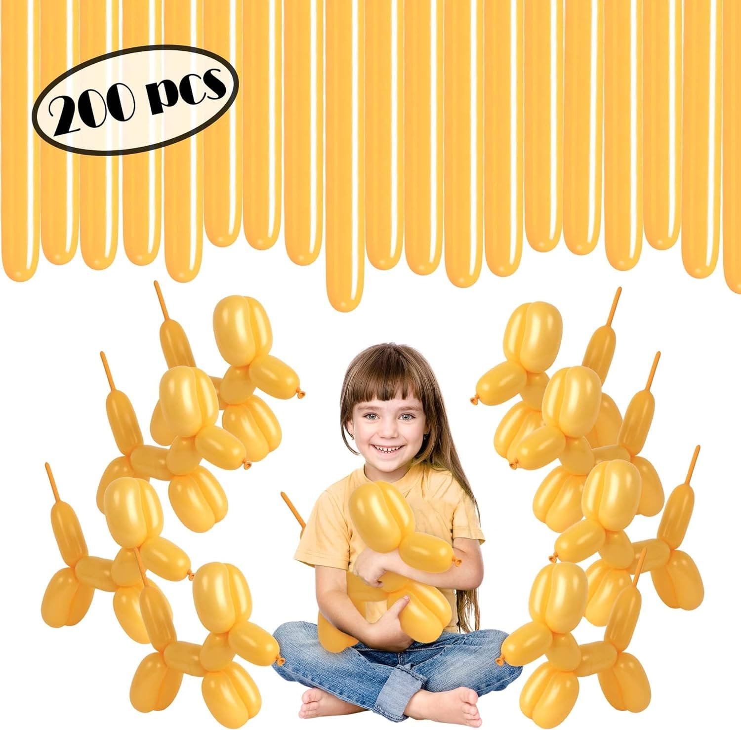 Light Orange Twisting Balloons - Long Balloons - 200 Pack - Walmart.com