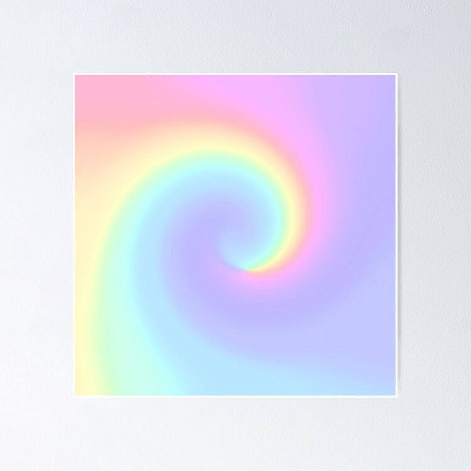 Light Pastel Rainbow Spiral UNFRAMED Poster, 12x18 - Walmart.com