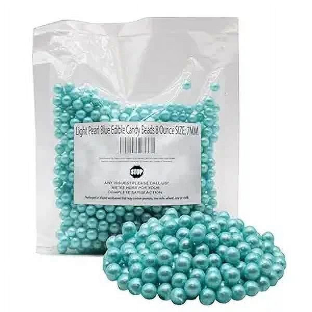 Light Pearl Blue Edible Candy Beads 8 Ounce SIZE: 7MM For Decorating ...