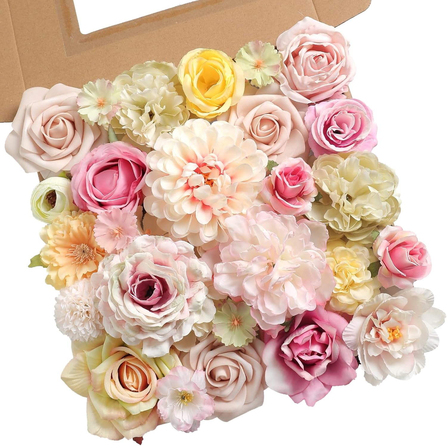 Light Pink Artificial Flowers Combo Set Fake Flower Leaf Box with ...