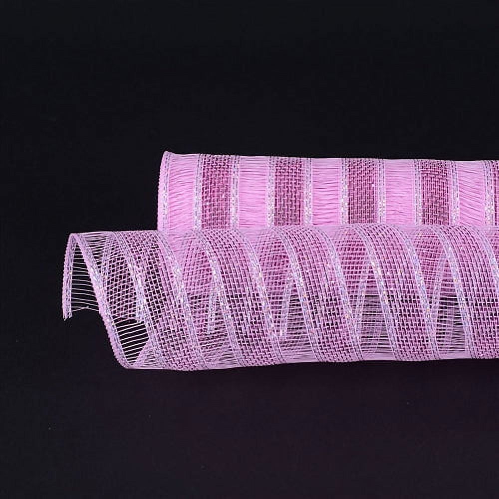 Light Pink - Deco Mesh Eyelash Metallic Stripes - (21 Inch x 10 Yards ...