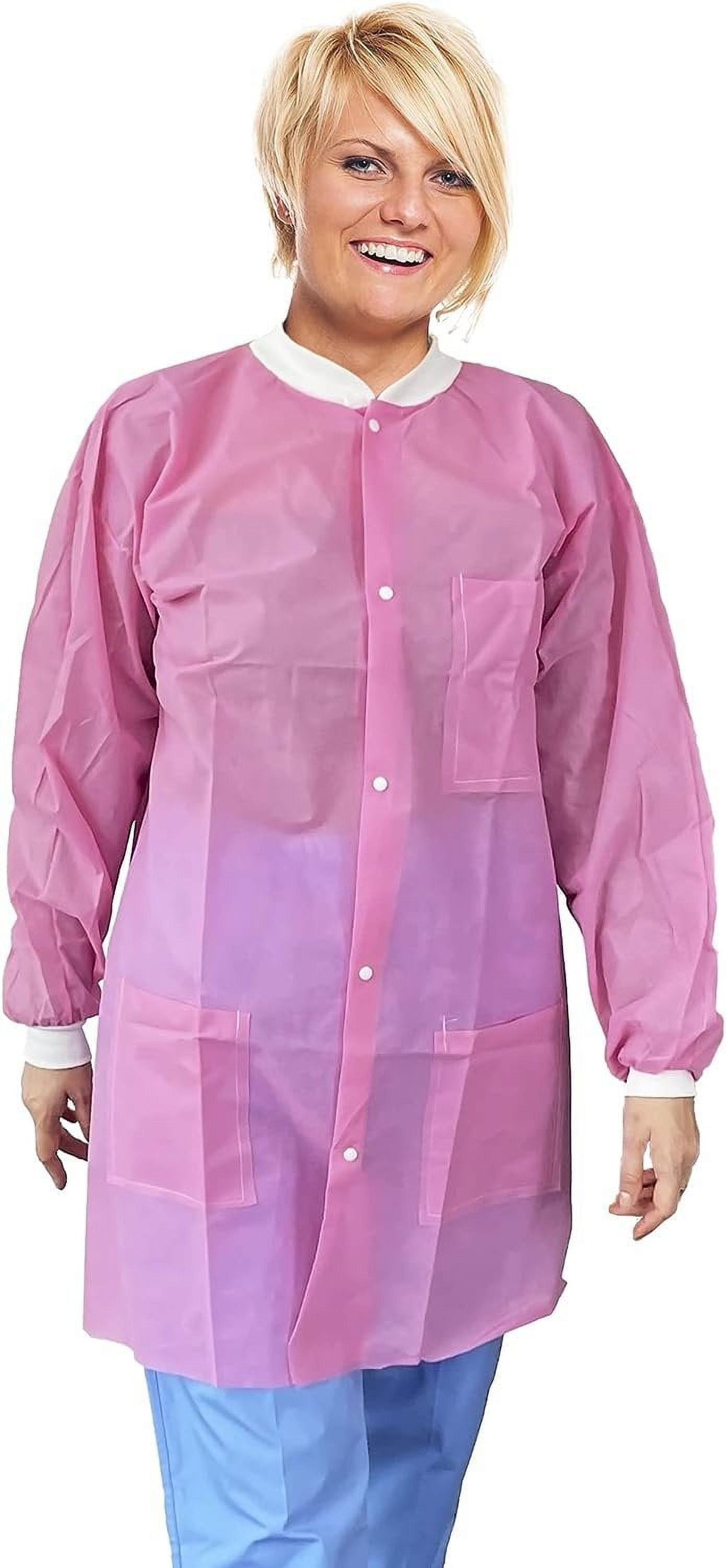 Light Pink Disposable Lab Coats for Adults, X-Large. 50 Pack Medical ...