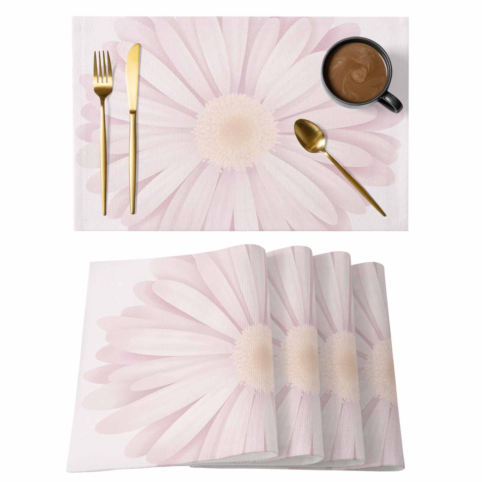 Light Pink Flower Placemats Set of 1 Chrysanthemum Floral Spring Plant ...
