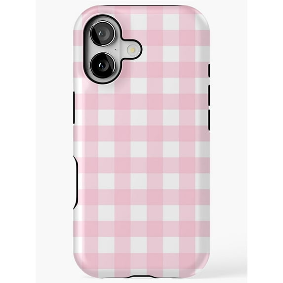 Light Pink Gingham Check Case for iPhone 17 16 15 14 13 12 11 Pro Max ...