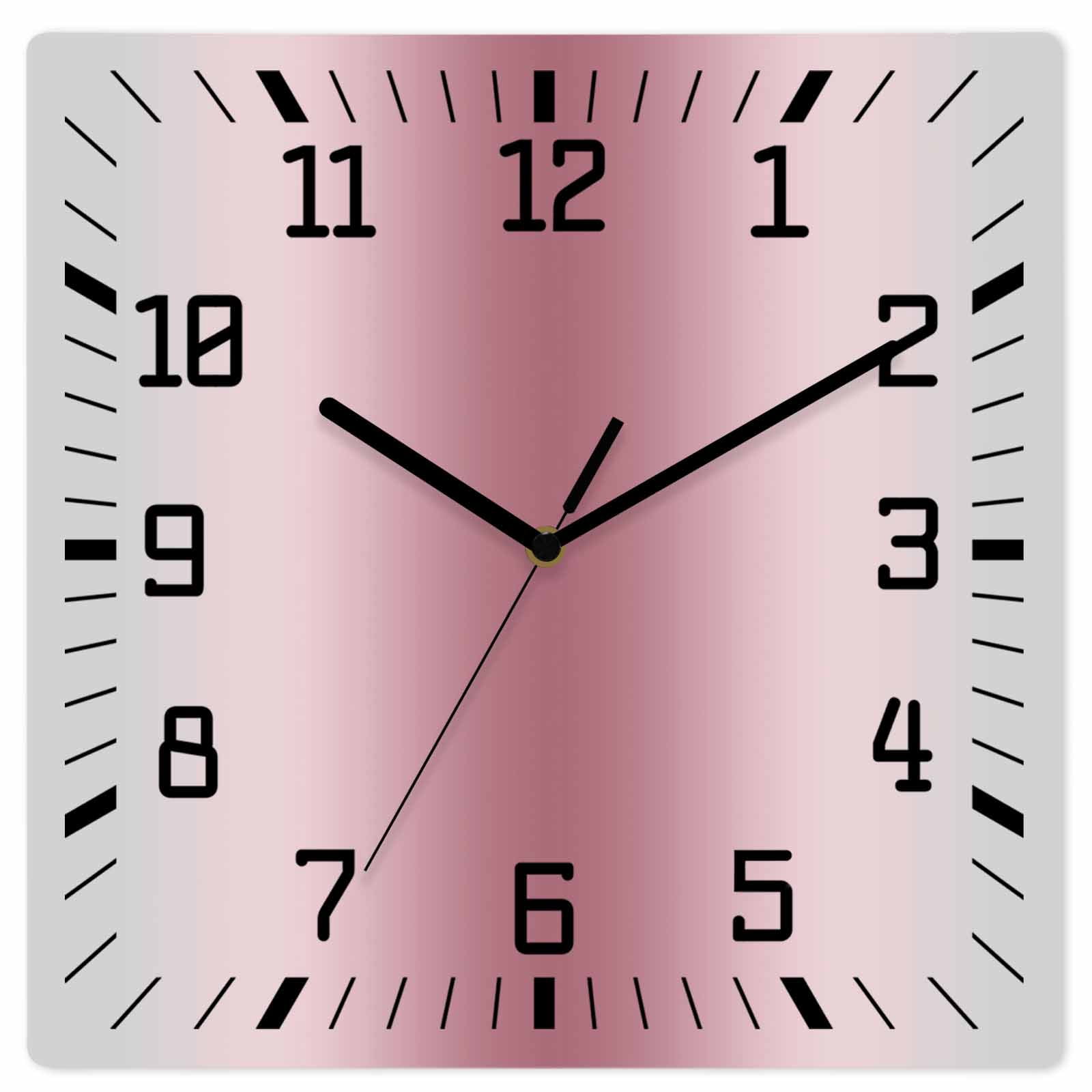Light Pink Grey Ombre Wooden Wall Clock Silent Non Ticking, Modern ...