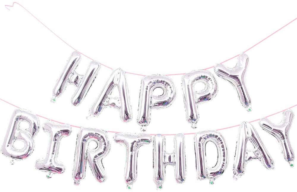 Light Pink Happy Birthday Balloons,16 Inch Foil Letter Balloons Banner ...