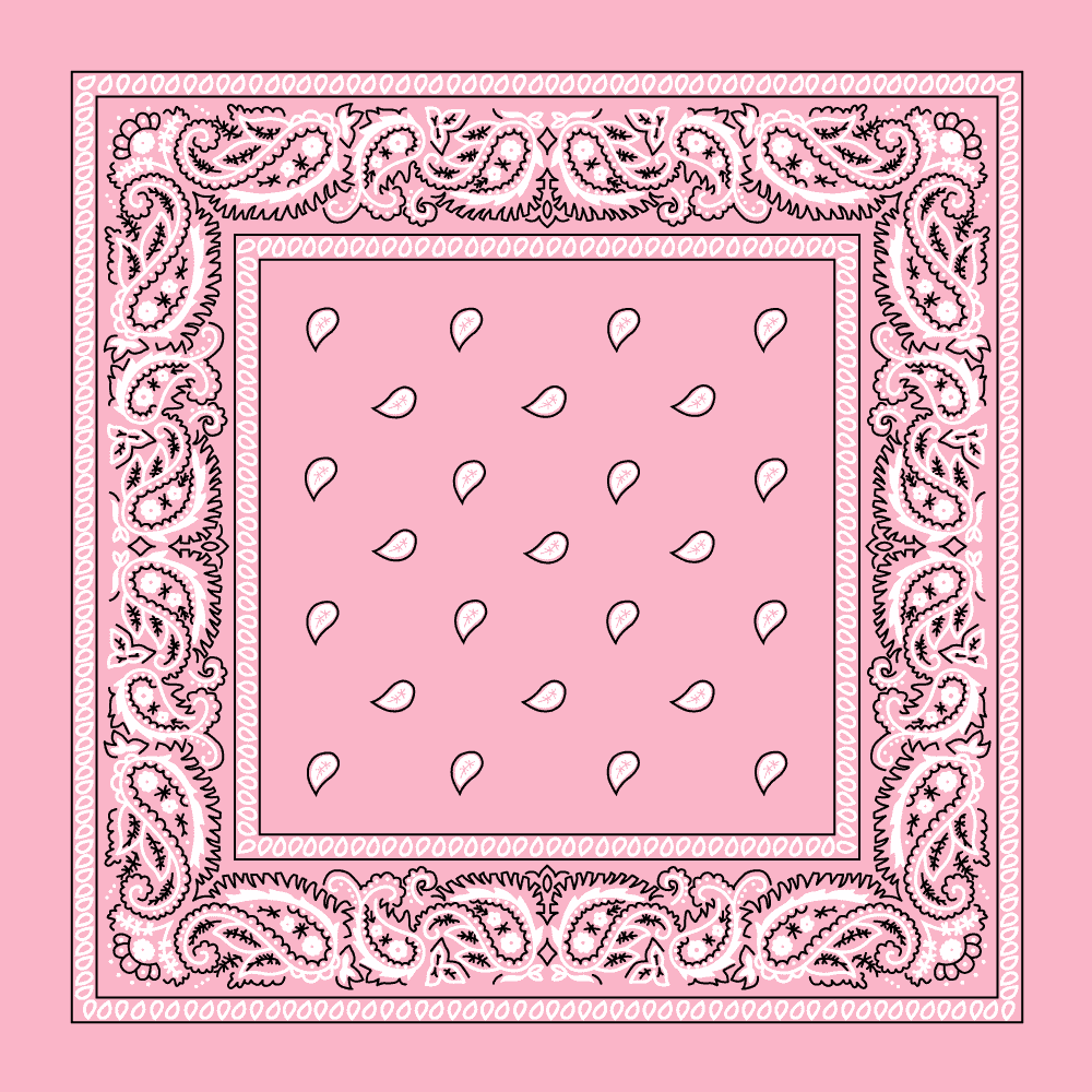 Light Pink Paisley Bandana - Single Piece 22x22, 100% Cotton, Double ...