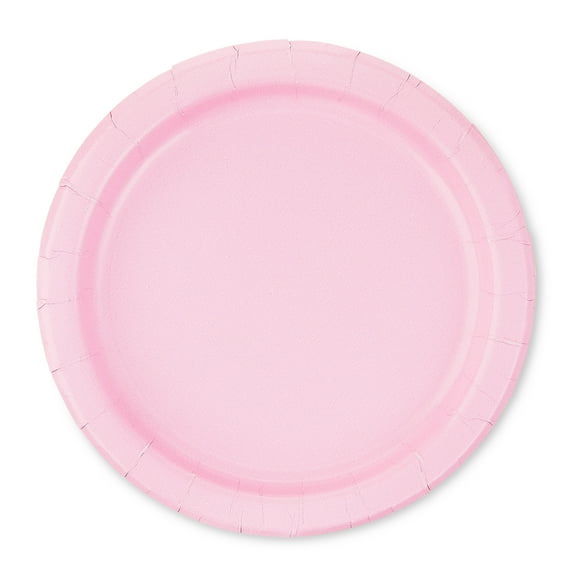 Disposable Paper Plates, 7", Light Pink, 24 Pieces, by Way To Celebrate