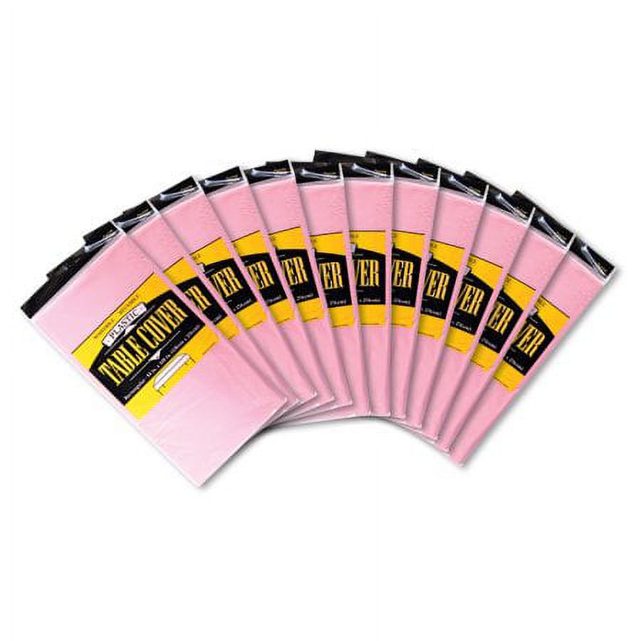 Light Pink Plastic Table Covers 12 Pieces Rectangle 54" x 108" Fat Toad ...