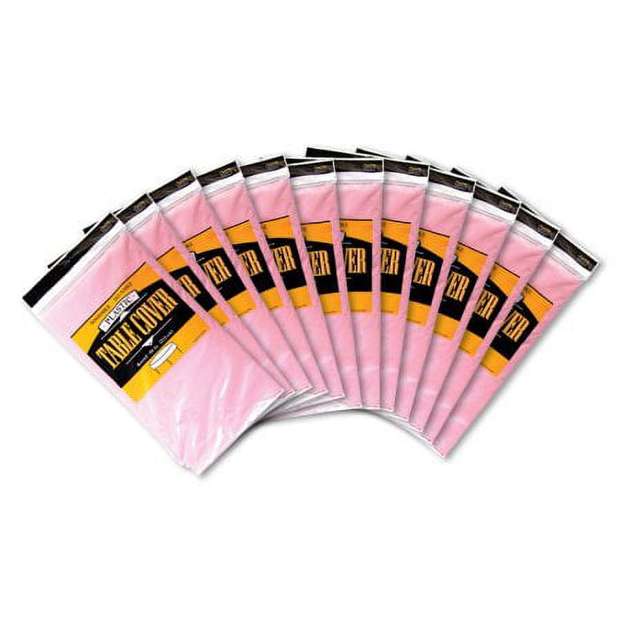 Light Pink Plastic Table Covers 12 Pieces Round 84" Fat Toad Party ...