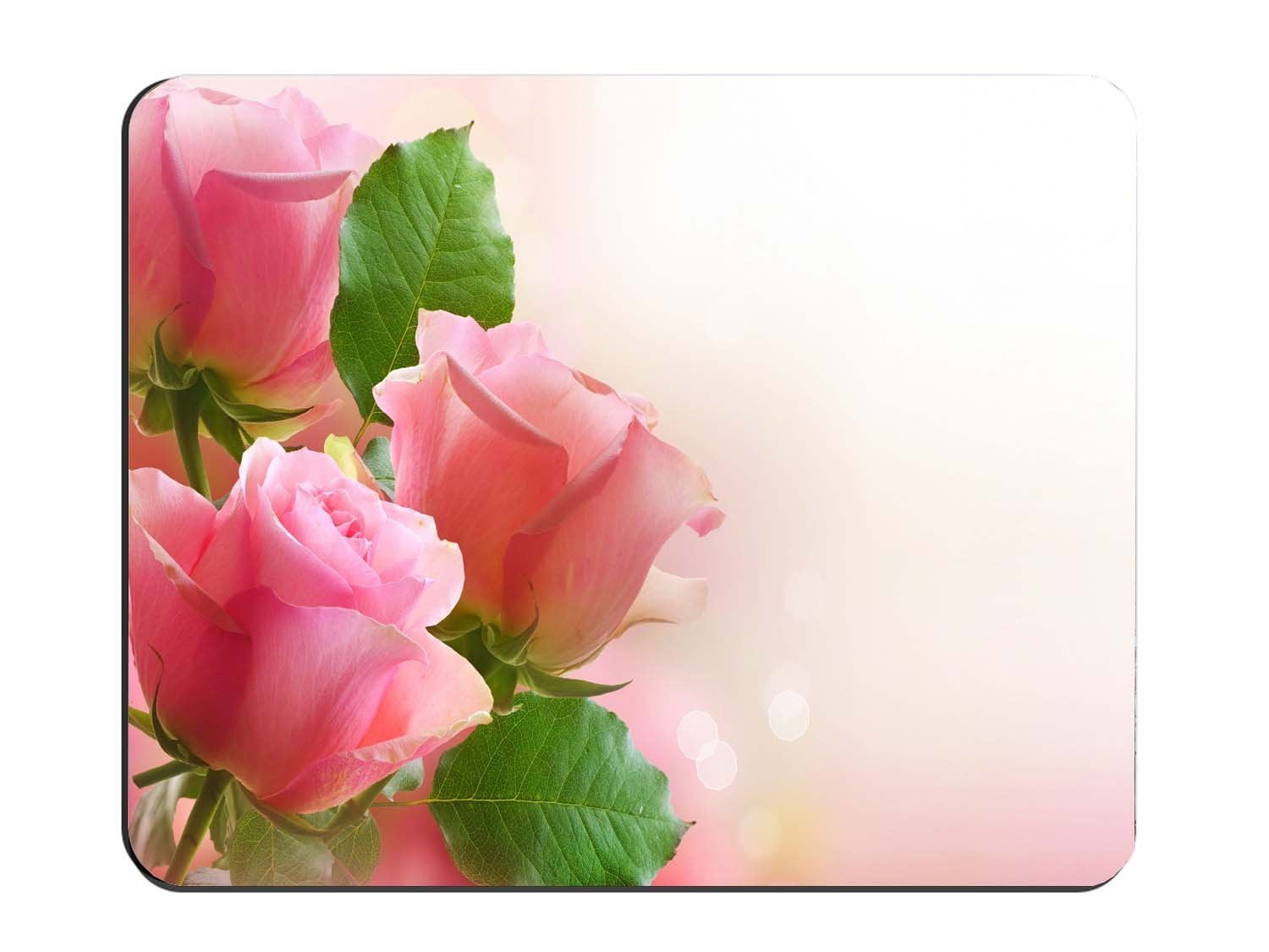 Light Pink Roses Natural Mouse pads Gaming Mouse Pad 9.84x7.87 inches ...