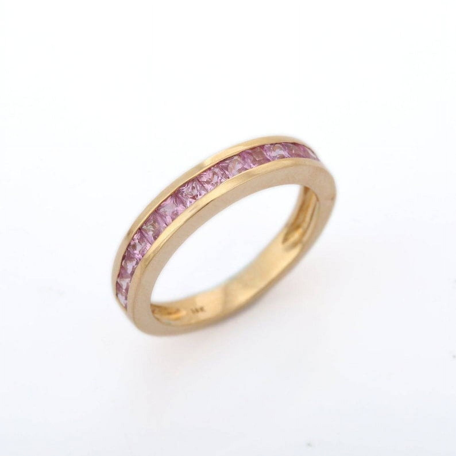 Light Pink Sapphire Ring 3mm Princess Cut Pink Sapphire Band 925 Silver ...