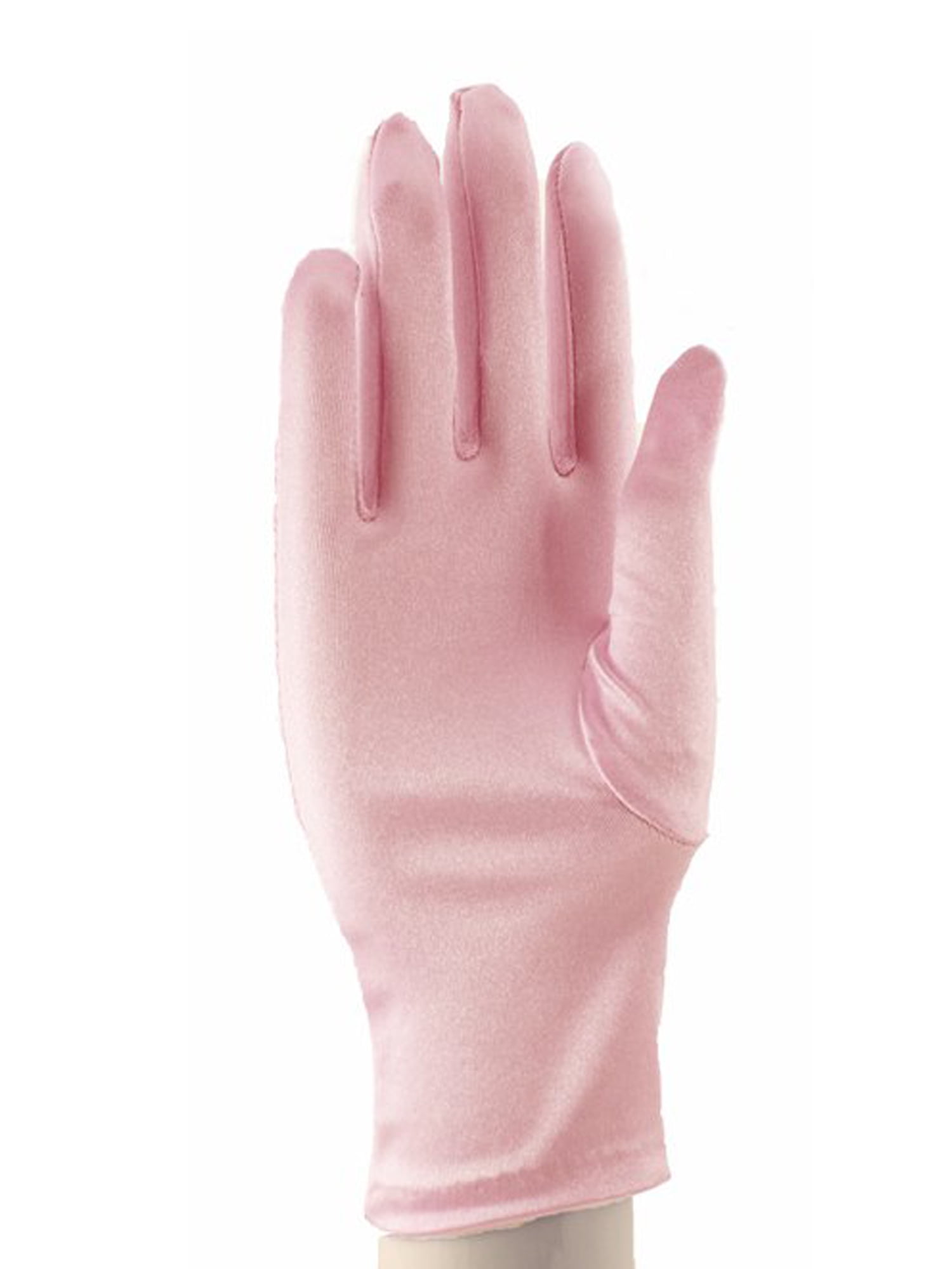 Light Pink Satin Wrist Length Dress Gloves - Colorful - Party, Prom ...