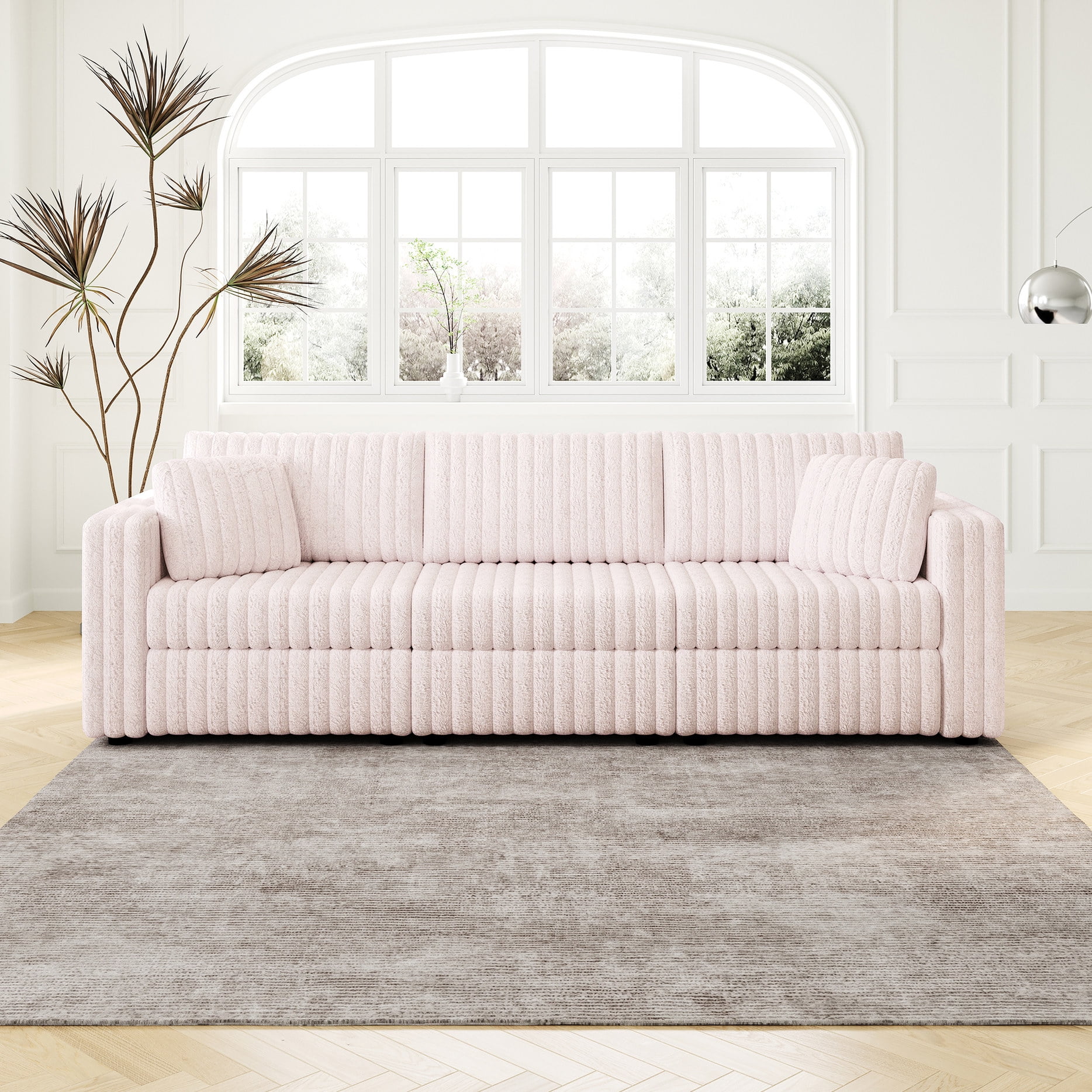 Light Pink Sofa with Polyurethane Foam Filler - Provides Extreme ...