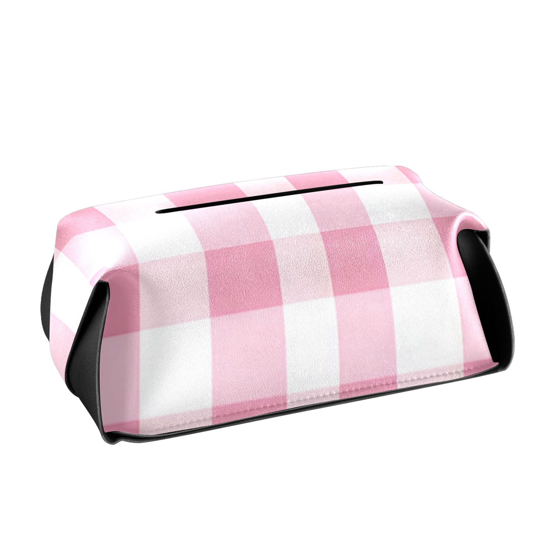 Light Pink Stripes Tissue Box Cover Leather Square Rectangle Tissue Box ...