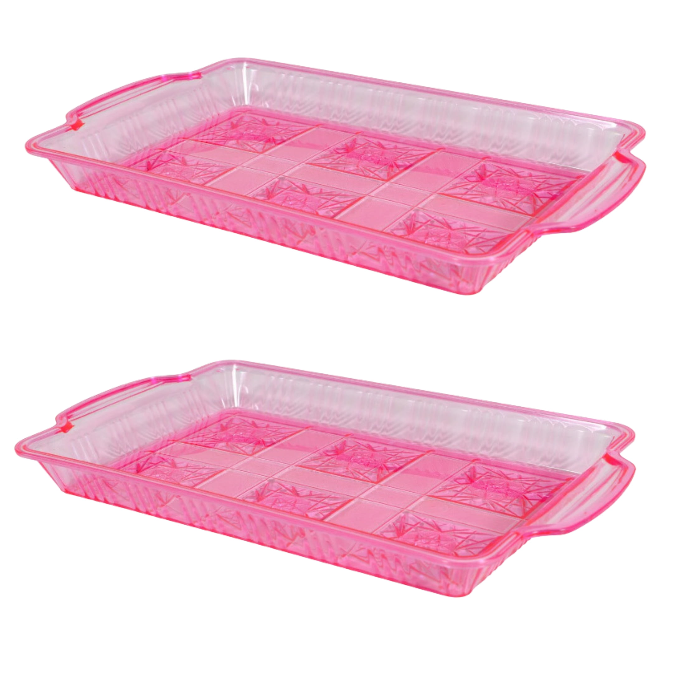 Light Pink Tray 13x8 inches Rectangular Reusable Stackable Snack Tray ...