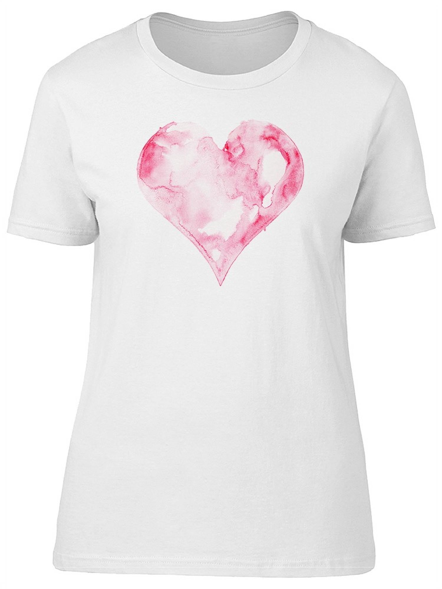 Light Pink Watercolor Heart T-Shirt Women -Image by Shutterstock ...