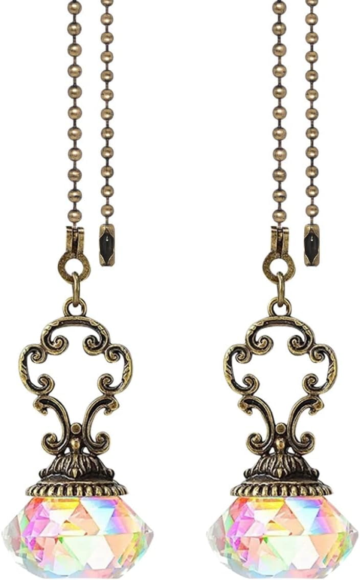 Light Pull Chain 2Pcs Crystal Ceiling Crystal Fan Pull Chain Ceiling ...