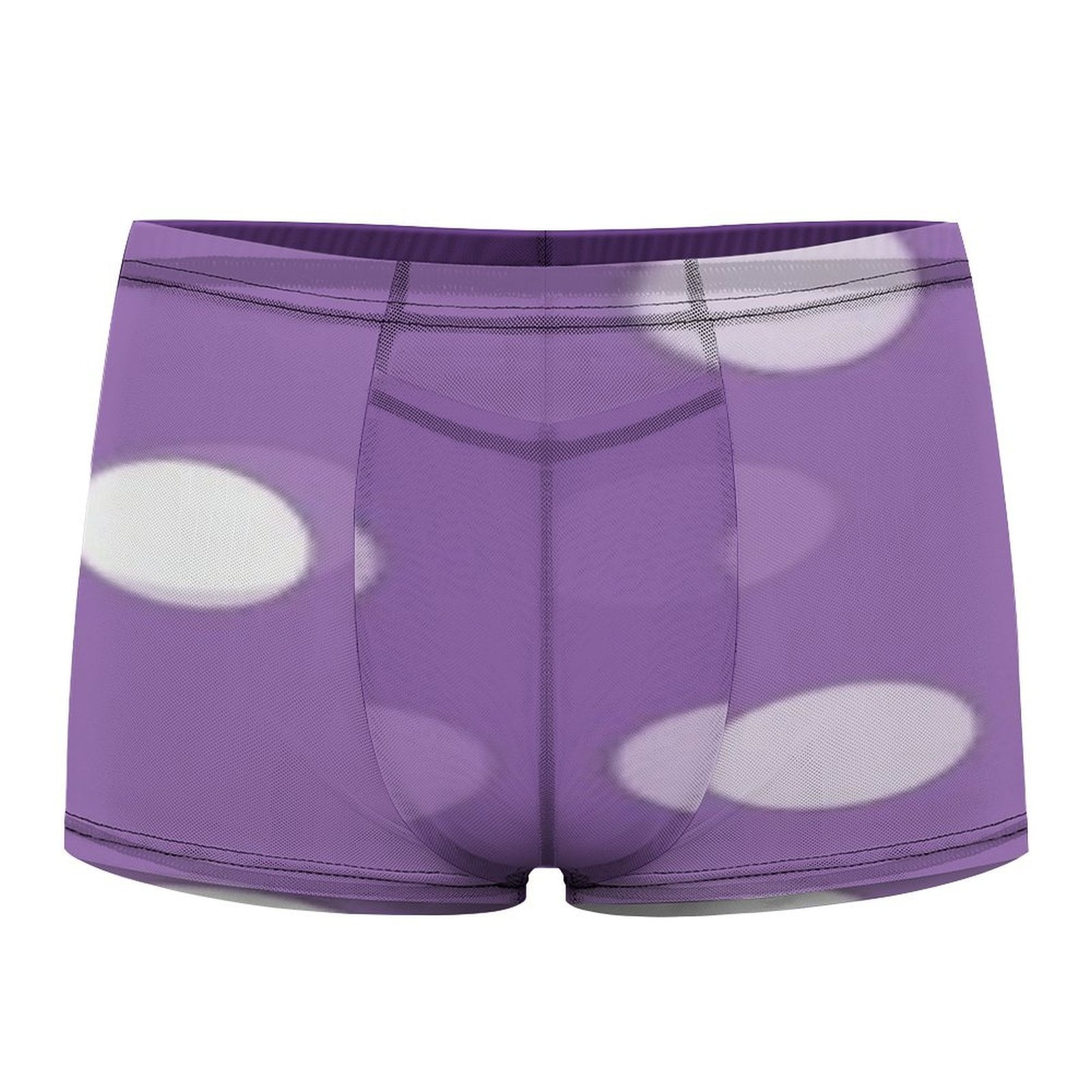 Light Purple And White Polka Dots Pattern Men's Mesh Boxer Briefs ...