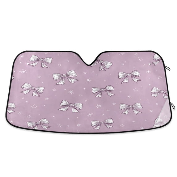 Light Purple Bows Small Stars Windshield Sun Shade Automobile Visor ...