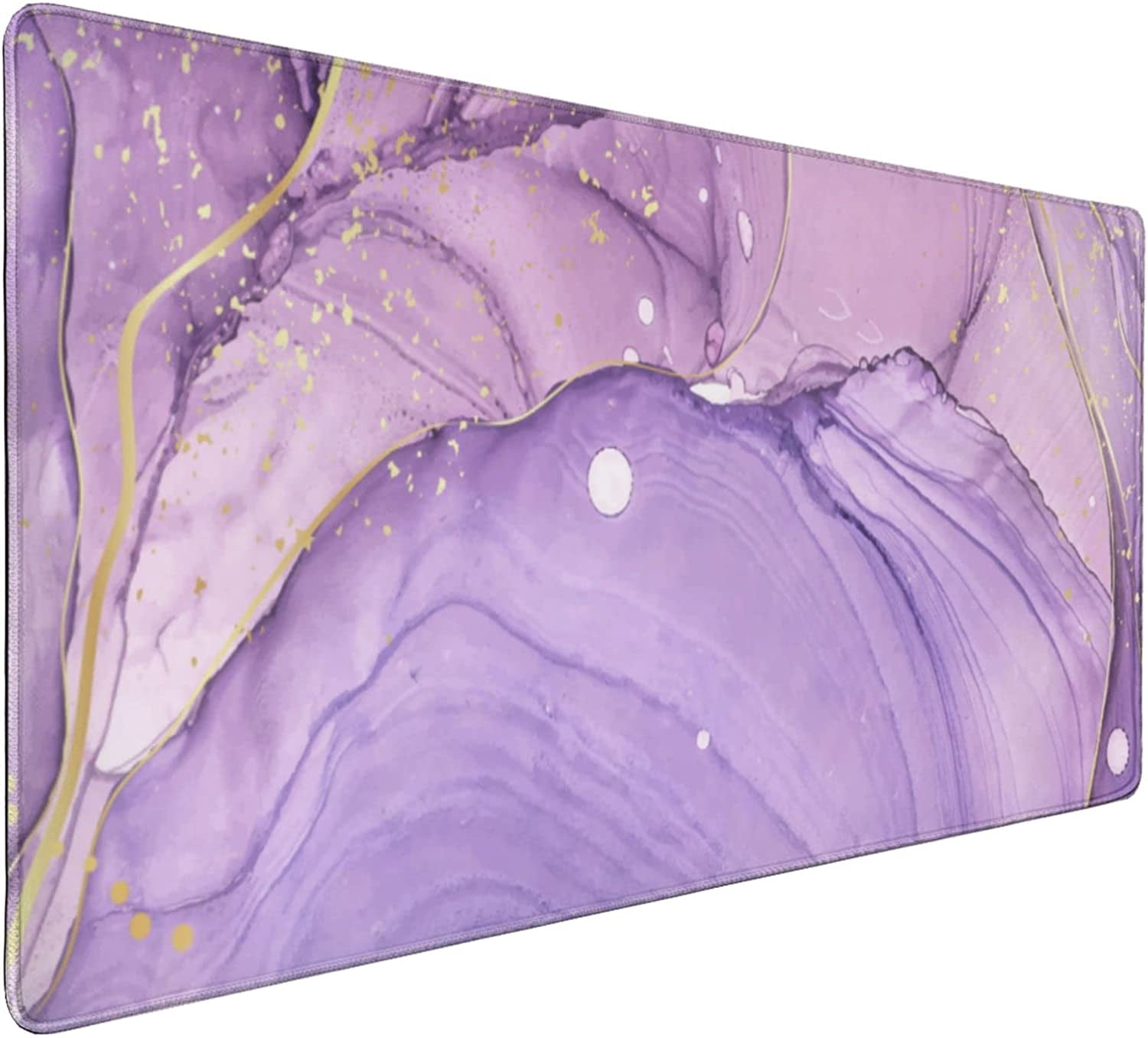 Light Purple Gold Marble Mouse Pad 35.4 X 15.7 Inch XXL Abstract Art ...