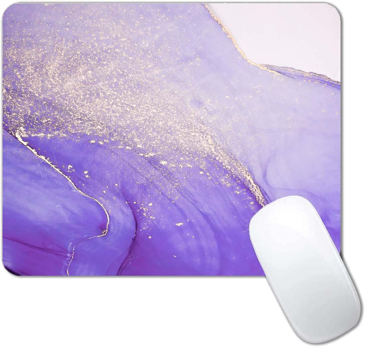 Light Purple Golden Marble Mouse Pad,Modern Marbling Mousepad,Small ...