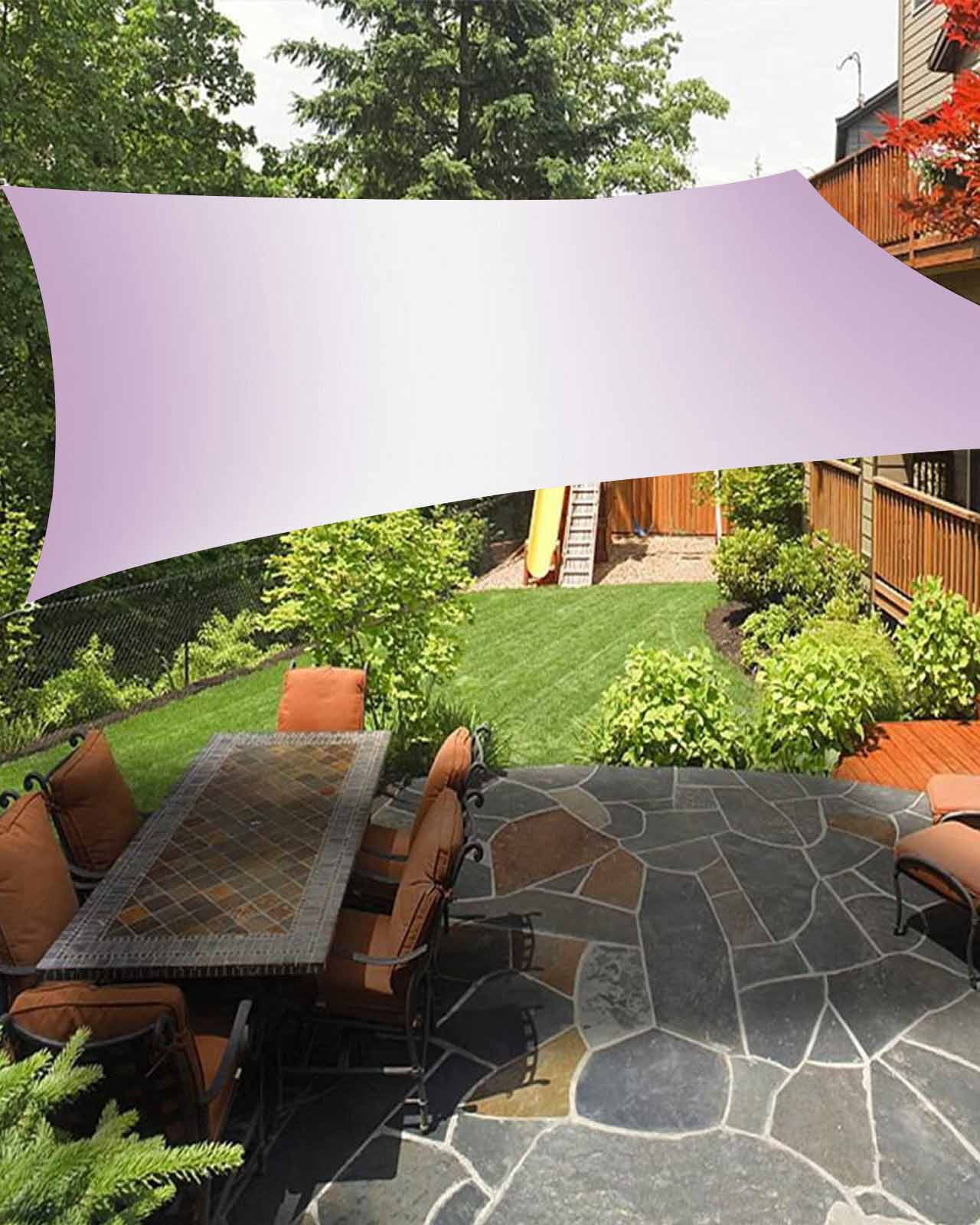 Light Purple Ombre Sun Sail Shades Rectangle Canopy,Sunlight Block ...