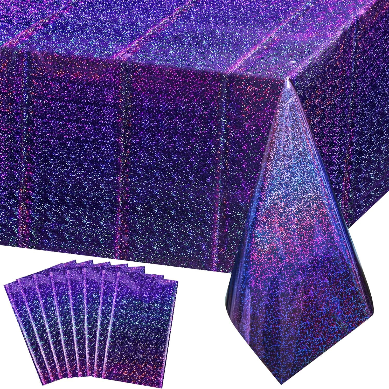 Light Purple Plastic Tablecloths for Rectangle Tables, Shiny Disposable ...