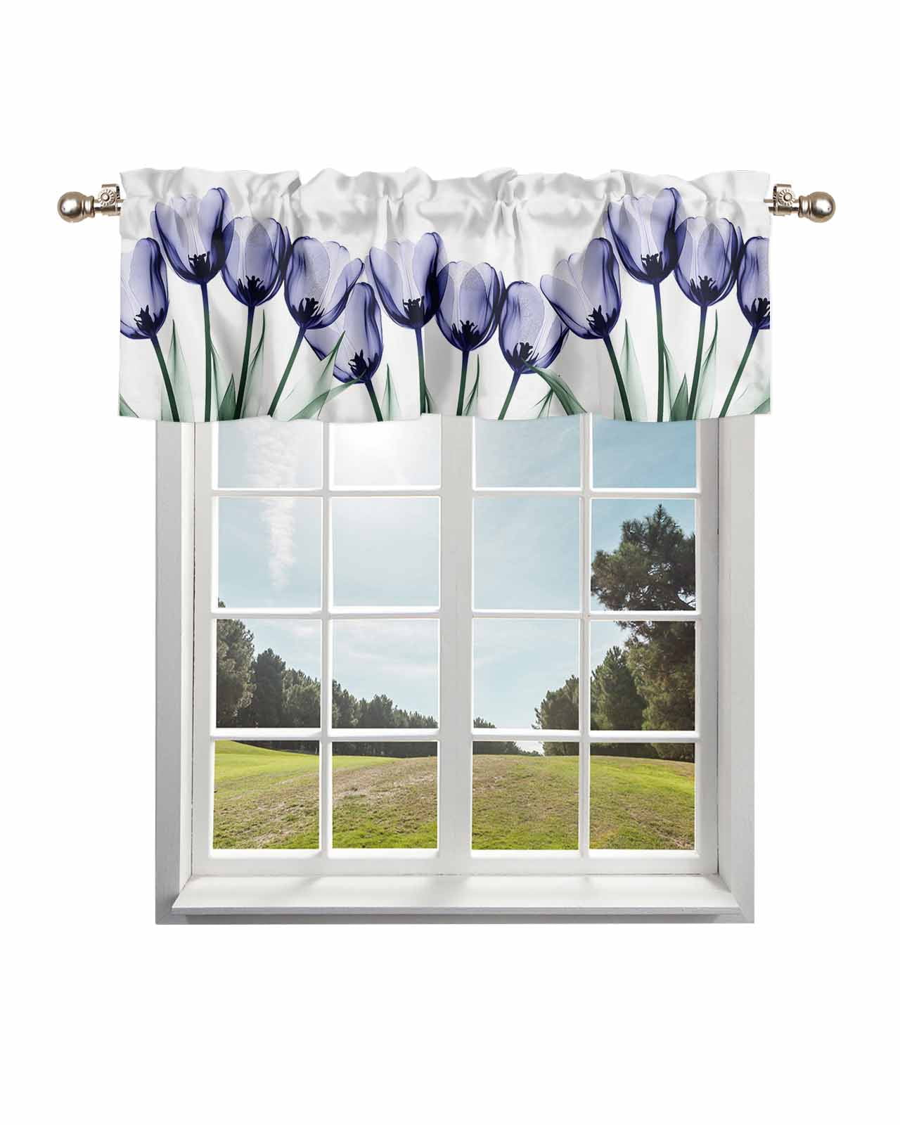 Light Purple Tulip Curtain Valance for Windows/Living Room/Kitchen ...