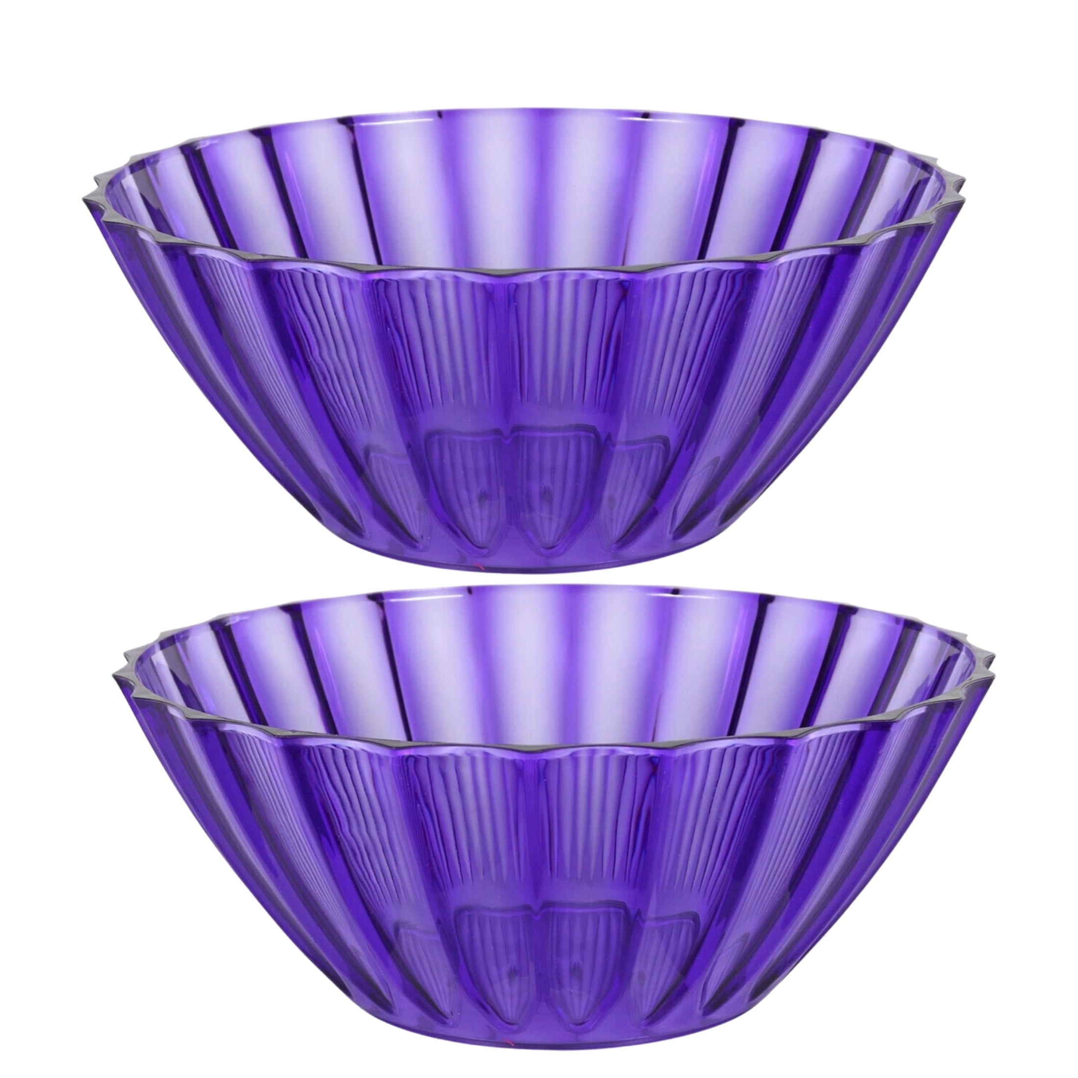 Light Purple Wavy Plastic Bowls 3.5x8.5in Reusable Serving Bowl for ...