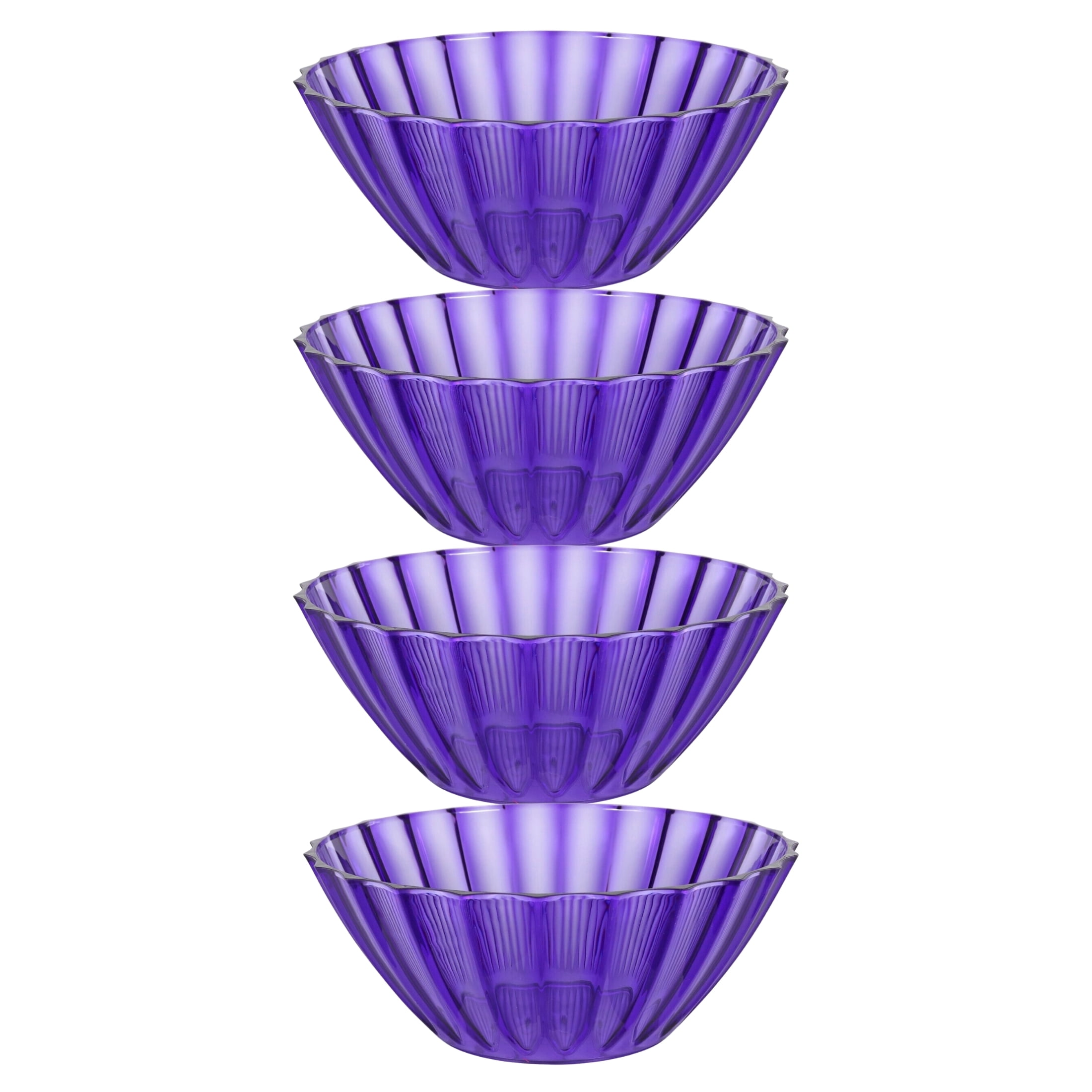 Light Purple Wavy Plastic Bowls 3.5x8.5in Reusable Serving Bowl for ...