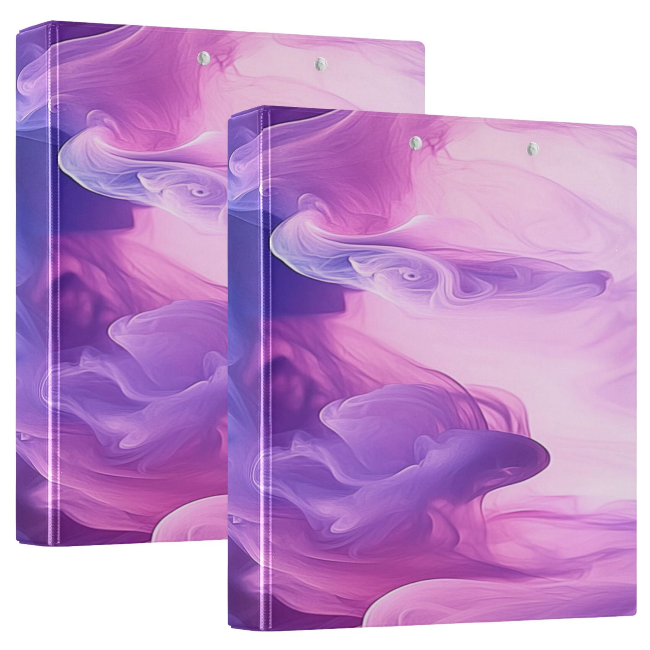 Light Purple and Blue Ink Mist 3 Ring Hardcover Binders 1.5in Round ...