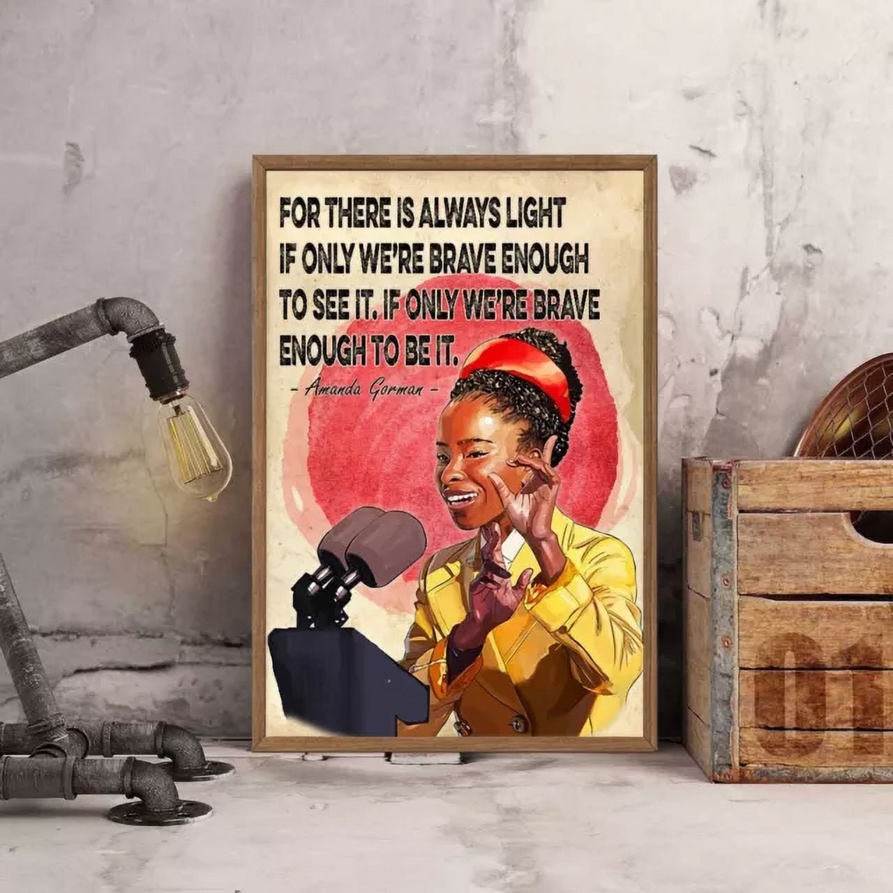 Light Quote Amanda Gorman Vintage Poster, Amanda Gorman Poster Print NO ...